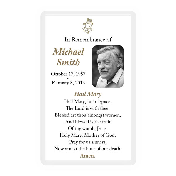 Memorial Card Layout A - TopMemorial